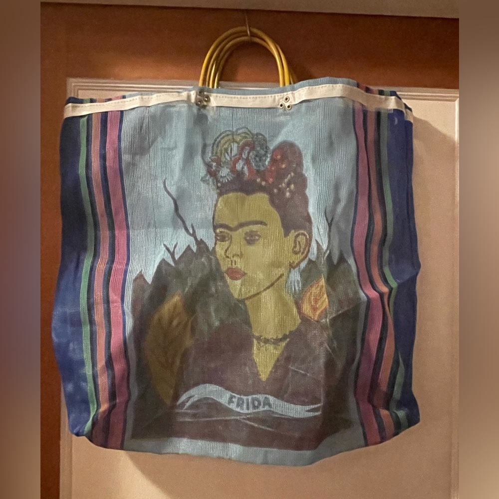 Frida Kahlo Mexican Recycled Plastic Mesh Tote Bag - Gem